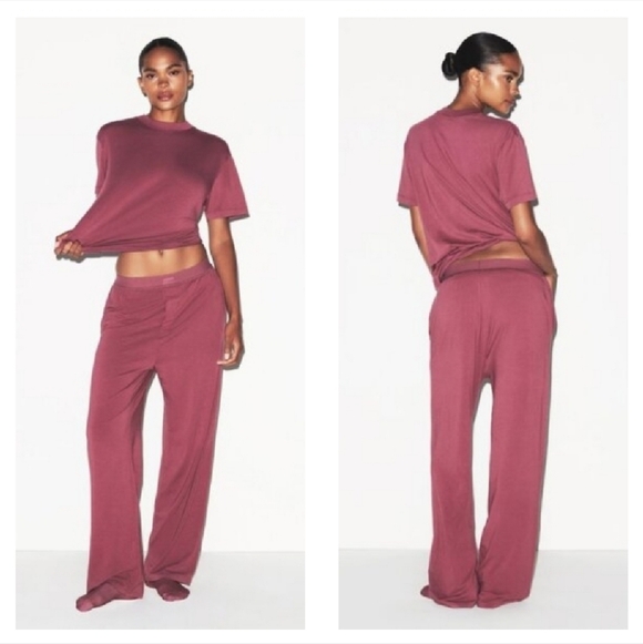 SKIMS | Pants & Jumpsuits | Skims Boyfriend Set Beet | Poshmark